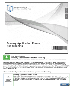 Fillable Online Bursary Application Forms For Teaching - nocRead.Com ...