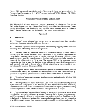 Fillable Online Notice: This agreement is not effective until a fully executed original has been ...