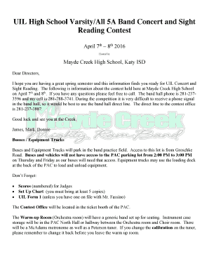 Fillable Online UIL High School Varsity/All 5A Band Concert and Sight ...