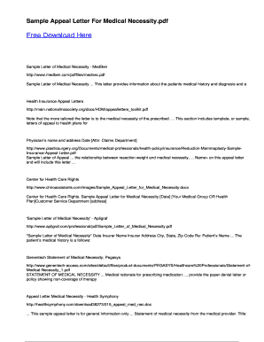 Fillable Online Sample Appeal Letter For Medical Necessity Fax Email ...