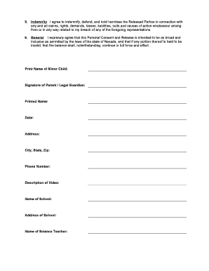 Fillable Online 2016 Parent Consent and Release Form Fax Email Print ...