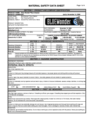 Fillable Online safariland chemtel MATERIAL SAFETY DATA SHEET ...