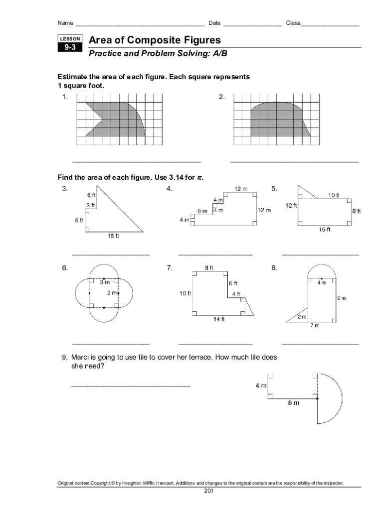 Lesson 9 3 Area Of Composite Figures - Fill Online, Printable, Fillable ...