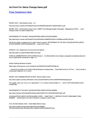 Fillable Online Aa Form For Name Change Usmc - pdfsdocuments2.com Fax ...
