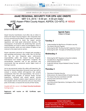 Fillable Online aaae AAAE REGIONAL SECURITY FOR OPS/ ASC ONSITE MAY 3-5 ...