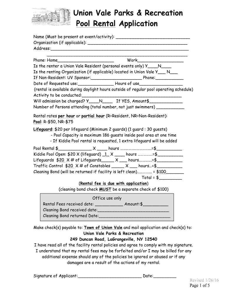 Fillable Online Pool Rental form and policies - WordPress.com Fax Email ...
