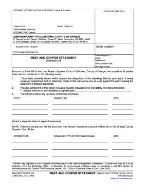 Fillable Online Meet and Confer Statement (l964) Fax Email Print ...