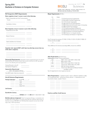 Fillable Online wwwtest bgsu BG Perspective (BGP) Requirements ...