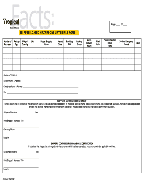 Fillable Online shipper-loaded hazardous materials form - Tropical ...