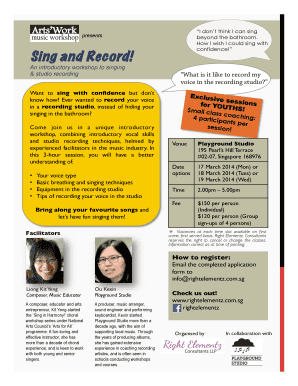 Fillable Online Sing and Record! - Arts . Music . Creativity Fax Email ...