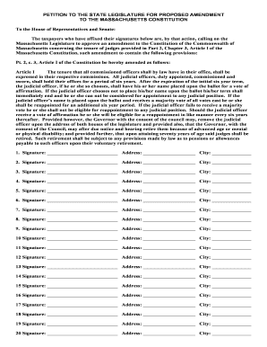 Fillable Online PETITION TO THE STATE LEGISLATURE FOR PROPOSED ...