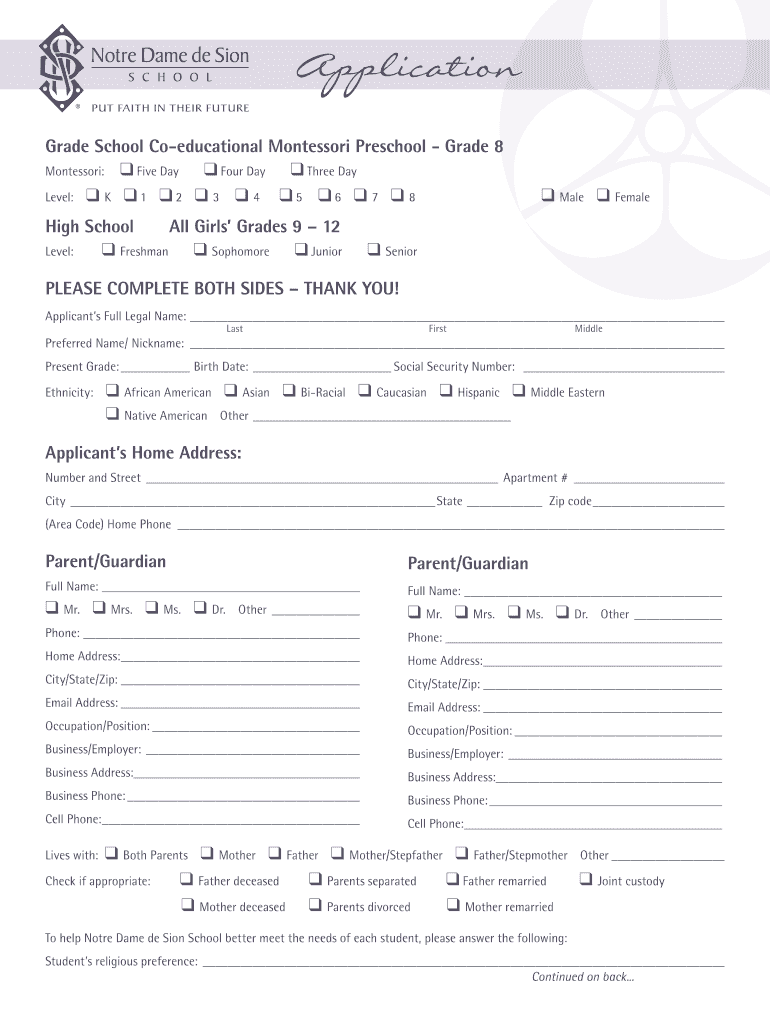 Fillable Online ndsion PLEASE COMPLETE BOTH SIDES THANK YOU! Fax Email Print - pdfFiller