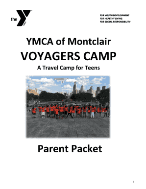 Fillable Online montclairymca VOYAGERS-Teen-Camp-parent-packet - YMCA ...