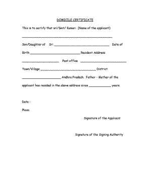 Fillable Online Domicile-Certificate-Valid-as-Date-of-Birth-and-Proof ...