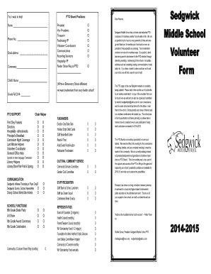 Fillable Online charteroak whps PTO Board Positions: Sedgwick Middle ...