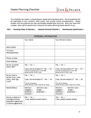 Fillable Online This checklist can assist in preparing your estate ...