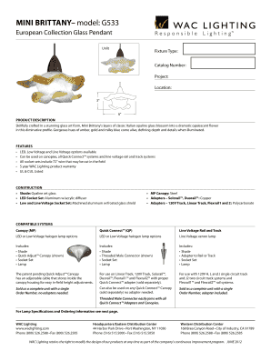 Fillable Online Mini Brittany model: G533 - YLighting Fax Email Print ...