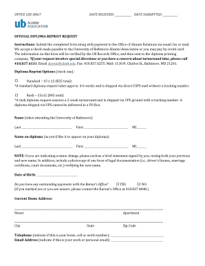 Fillable Online ubalt order a duplicate diploma - University of ...