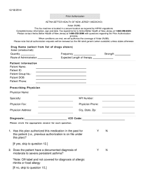 Fillable Online Prior Authorization Please contact Aetna Better Health of ... Fax Email Print ...