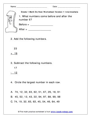 Fillable Online Sequences, Double Digit Sums and Differences. First ...