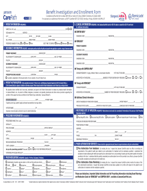 Fillable Online Benefit Investigation and Enrollment Form Fax Email ...