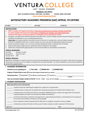 Fillable Online vcccd Satisfactory Academic Progress (SAP) Appeal to ...