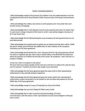 Fillable Online (We) acknowledge receipt of the Inventory & Condition ...