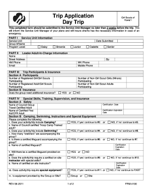 Fillable Online gshawaii Day Trip Application. Trip approval from SUM ...