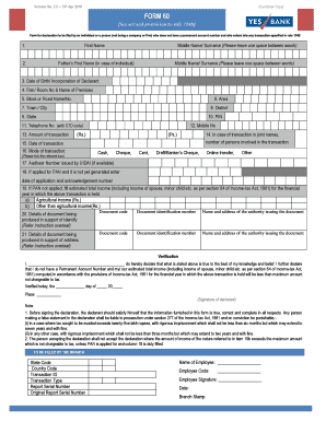 Fillable Online yesbank Form 60 version 2 - yesbank.in Fax Email Print ...