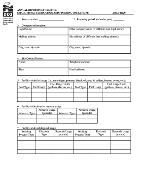 Fillable Online deq state or ANNUAL REPORTING FORM FOR: SMALL METAL ...