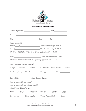 Fillable Online Confidential Intake Form V.2 Fax Email Print - pdfFiller