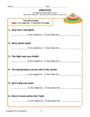 Fillable Online Adjectives Worksheet 6 - SCHOOL EXPRESS Fax Email Print ...