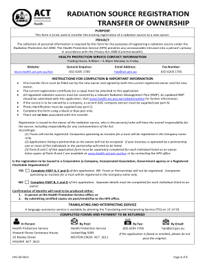 Fillable Online Radiation Source Registration - Transfer of Ownership ...