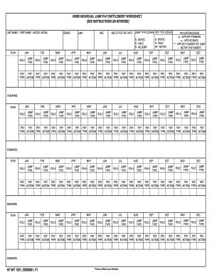 Fillable Online ARMS INDIVIDUAL JUMP PAY ENTITLEMENT WORKSHEET (SEE ...