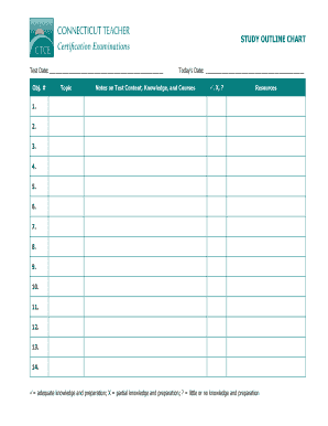 Fillable Online STUDY OUTLINE CHART - ct.nesinc.com Fax Email Print ...