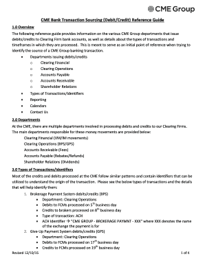 Fillable Online CME Bank Transaction Sourcing (Debit/Credit) Reference ...