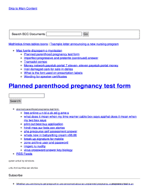 Fillable Online planned parenthood pregnancy test form Fax Email Print ...