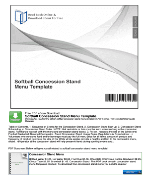 Fillable Online Softball Concession Stand Menu Template Fax Email Print ...
