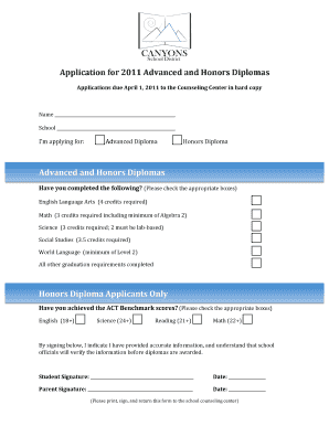 Fillable Online canyonsdistrict Diploma Application #2 - Canyons School ...