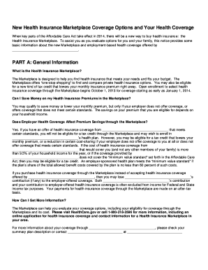 Fillable Online New Health Insurance Marketplace Coverage Options - ADP ...