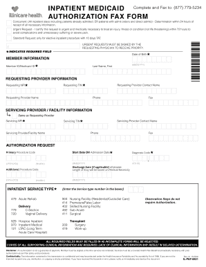 Fillable Online Illinois - Inpatient Medicaid Authorization Fax Form ...
