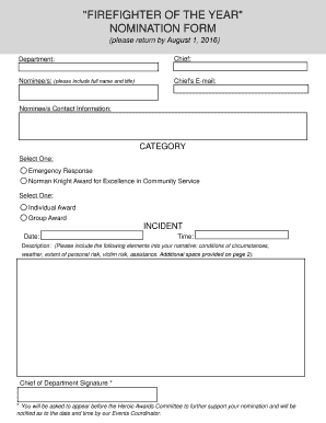Fillable Online "firefighter of the year" nomination form - Mass.Gov ...