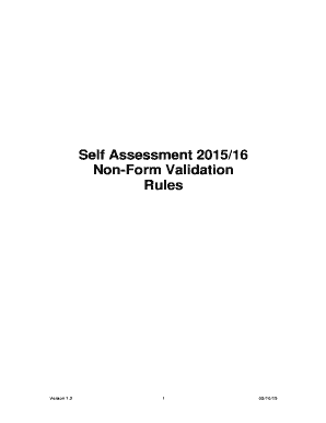 Fillable Online Self Assessment 2015/16 Non-Form Validation Rules. Self Assessment 2015/16 Non ...