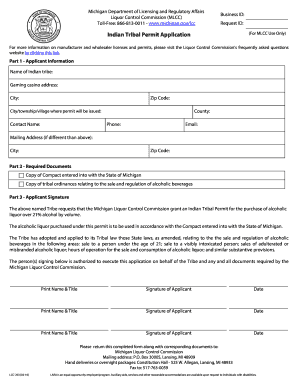 Fillable Online michigan Indian Tribal Permit Application - State of Michigan Fax Email Print ...