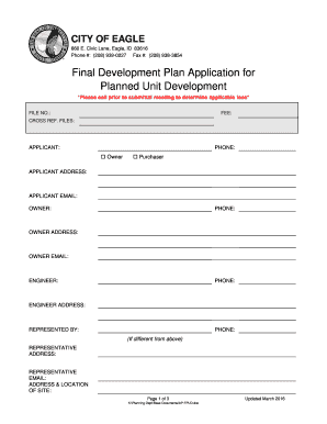 Fillable Online Final Development Plan Application for Planned Unit ... Fax Email Print - pdfFiller