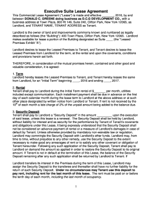 Fillable Online Executive Suite Lease Agreement Fax Email Print - pdfFiller