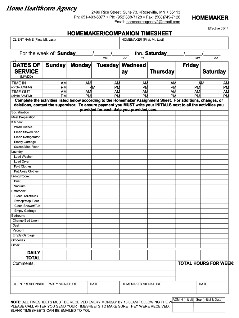 Addus homecare timesheet: Fill out & sign online | DocHub