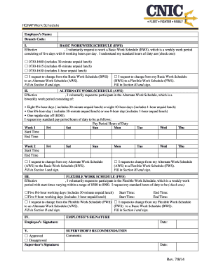 Fillable Online navymwr HQ NAF Work Schedule - Navy MWR Fax Email Print ...