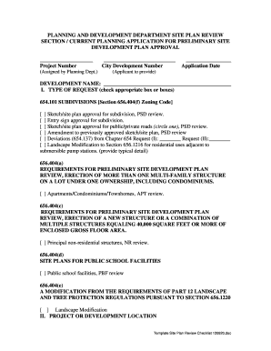 Fillable Online Template Site Plan Review Checklist 120920 - COJ.net ...