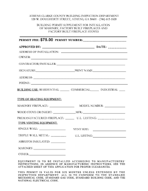 Fillable Online PERMIT FEE: $75.00 PERMIT NUMBER: APPROVED BY: DATE ...